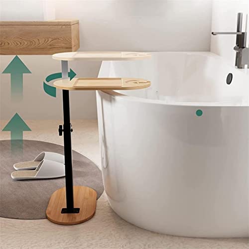 YEBDD Wooden Bathtub Tray Adjustable Table Side Shelf Drawing Living Dressing Room Bathroom