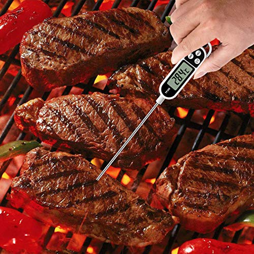 Meat Food Candy Thermometer, Probe Instant Read Thermometer, Digital Cooking Kitchen BBQ Grill Thermometer with Long Probe for Liquids Pork Milk Yogurt Deep Fry Roast Baking Temperature