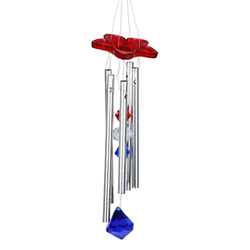 Exhart Wind Chimes, WindyWings Patriotic Eagle Wind Chime with Fluttering American Flag Wings, Outdoor Plastic and Metal Lawn and Yard Decoration, 9 x 6 x 18 Inch