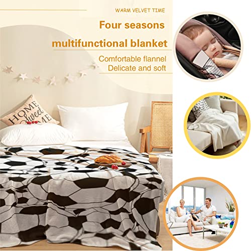 Fleece Soccer Blanket Super Soft Plush Throw Blanket Cozy Warm Bed Blankets Lightweight Microfiber Flannel Blankets for Couch, Bed, Sofa (40" x 50")