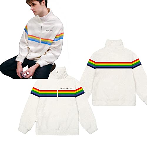 Wilbur Soot Merch Vintage Fleece Dream Team SMP Flannel Plush Half Zipper Stand Collar Sweatshirt Falier Clothes (B108-JL03080A02,M)