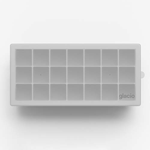 Glacio Small Ice Cube Silicone Trays with Lids - BPA-Free, Flexible Ice Molds for Cocktails and Beverages - Set of 2