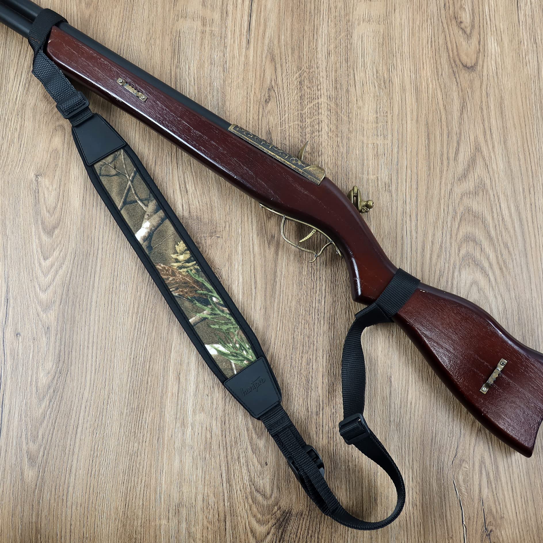 HUNTPAL 2 Point Non-Swivel No Drill Gun Sling for Shotgun Rifle, Neoprene Padded Hunting Sling 12/20 Gauge Shotgun Sling Shoulder Gun Strap with Thumb Hole