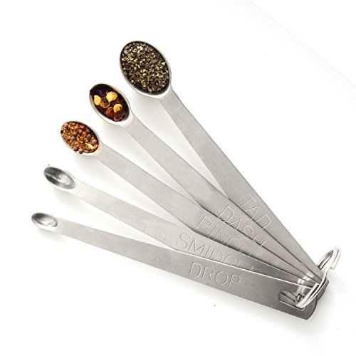 Norpro Mini Stainless Steel Measuring Spoons, Set of 5 (tad, dash, pinch, smidgen and drop)