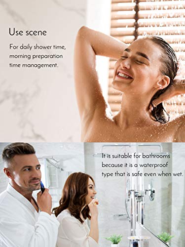 dretec Digital Timer Water Proof Shower Timer Shower Clock Bathroom Kitchen Timer Magnetic Backing Silver Black Officially Tested in Japan (1starter Lithium Battery Included)
