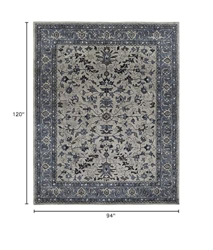 Hand Tufted Traditional Wool Area Rugs by Allen Home - Durable - 100% Wool - Living Room, Dining Room, Bedroom, and Entryway Area Rugs - 8β x 10β - Cabrina Gray