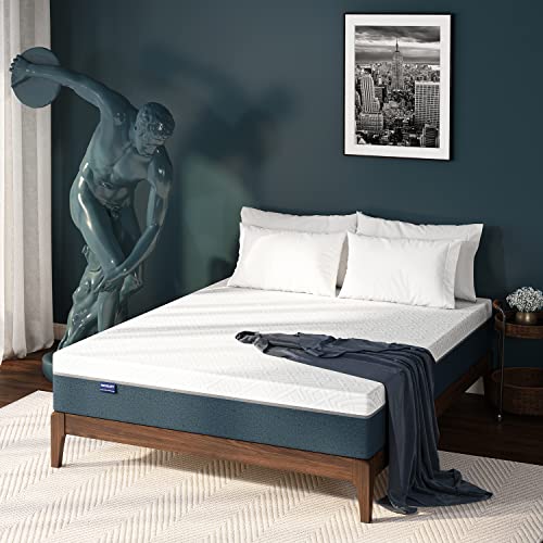 HOXURY Queen Mattress, 10 Inch Green Tea Memory Foam Mattress in a Box, Medium Firm Queen Size Mattress for Cool Sleep & Pressure Relief, CertiPUR-US Certified
