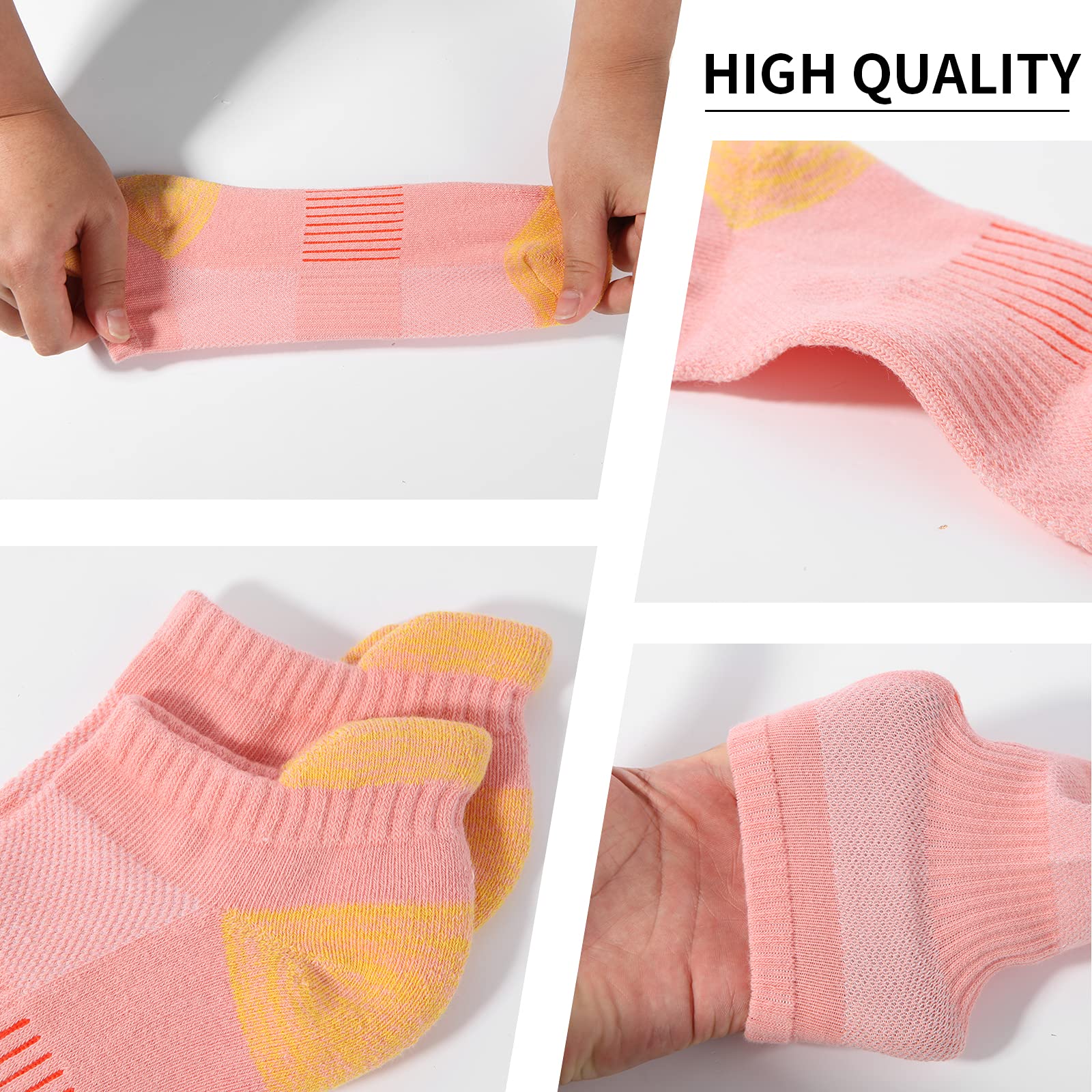 BUDERMMY Running Ankle Socks for Women Athletic Cotton Cushioned 6 Pairs Workout No Show Socks Women (6-8, Mixed Color)