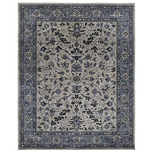 Hand Tufted Traditional Wool Area Rugs by Allen Home - Durable - 100% Wool - Living Room, Dining Room, Bedroom, and Entryway Area Rugs - 8’ x 10’ - Cabrina Gray