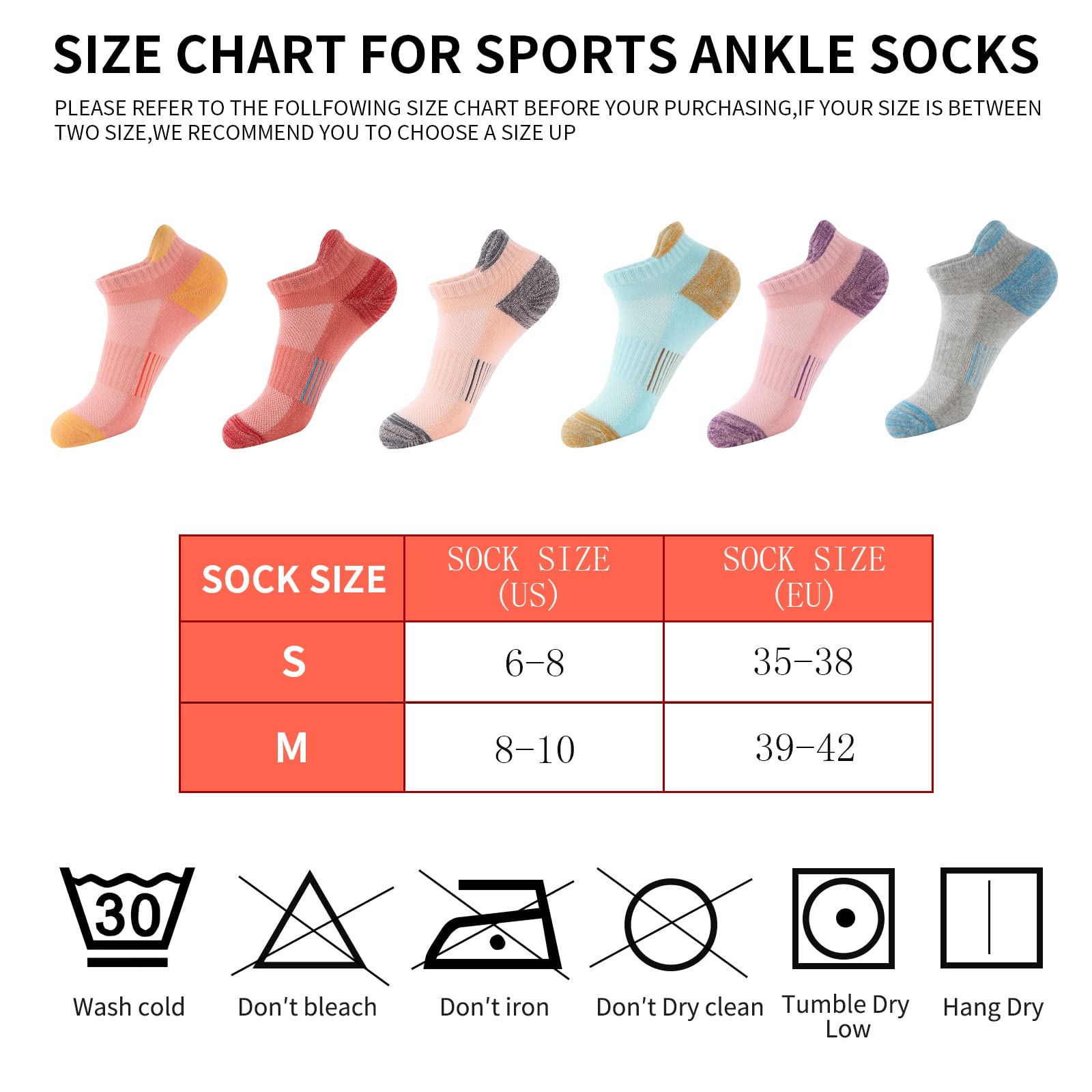 BUDERMMY Running Ankle Socks for Women Athletic Cotton Cushioned 6 Pairs Workout No Show Socks Women (6-8, Mixed Color)
