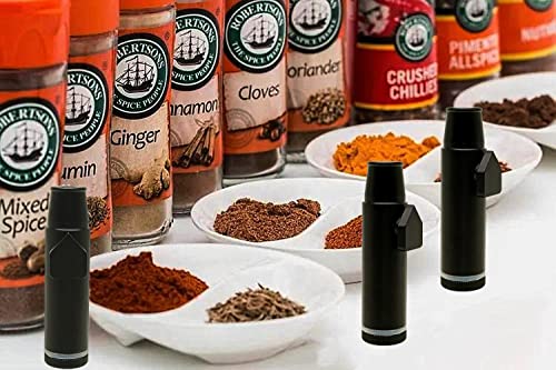 OMO Metal Ieak-proof Bottle (2nd Generation Upgrade Version) (Black)Portable Pepper Shaker (3 pack)