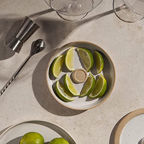 Ceramic Margarita Salt Rimmer Set with Lid 5.5” - Salt Sugar Glass Rimmer for Cocktails - Home Bar Accessories for Tajin Seasoning - Rimmers for Drinks - Bartender Kit Tools - Bar Decor for Home