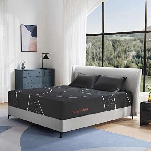 Sweetnight King Mattress, 12 Inch Gel Memory Foam Mattress in a Box, King Size Medium Firm Mattress for Motion Isolation & Pressure Relief, Gray, Starry Night