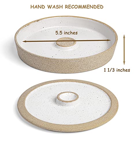 Ceramic Margarita Salt Rimmer Set with Lid 5.5” - Salt Sugar Glass Rimmer for Cocktails - Home Bar Accessories for Tajin Seasoning - Rimmers for Drinks - Bartender Kit Tools - Bar Decor for Home