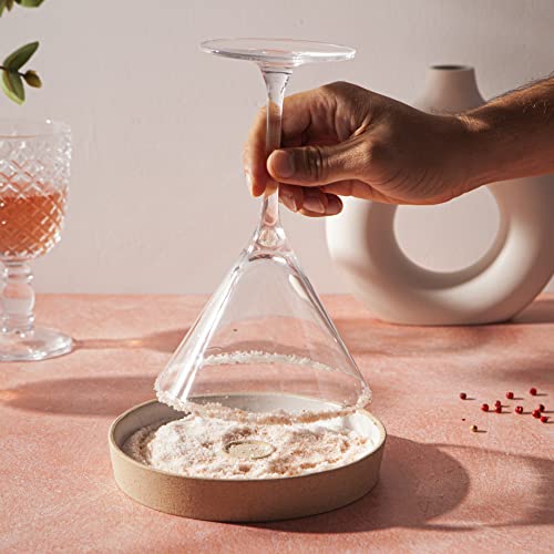 Ceramic Margarita Salt Rimmer Set with Lid 5.5” - Salt Sugar Glass Rimmer for Cocktails - Home Bar Accessories for Tajin Seasoning - Rimmers for Drinks - Bartender Kit Tools - Bar Decor for Home