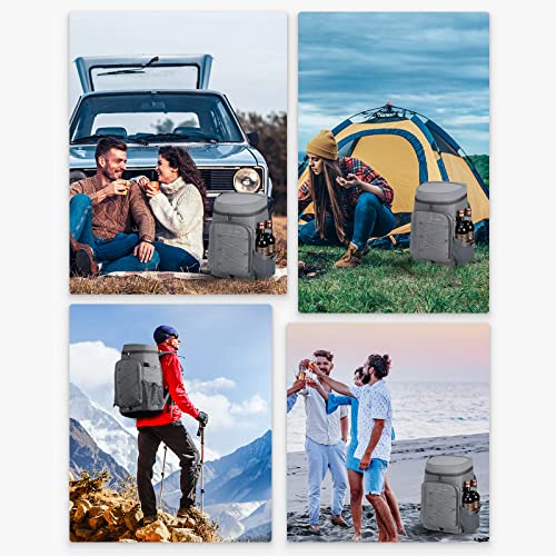 Maelstrom 35 Can Backpack Cooler Leakproof,Insulated Soft Cooler Bag,Beach / Camping Cooler,Ice Chest Backpack for Travel, Grocery Shopping,Kayaking,Fishing,Hiking,Grey