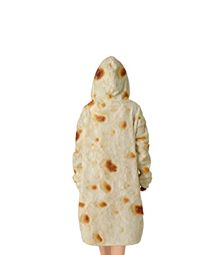 Geduazga Burrito Women Oversized Blanket Hoodie Adult Long Soft Wearable Blanket Hoodie Flannel Giant Blanket Sweatshirt Hoodie,Pockets Pullover Homewear for Teens L