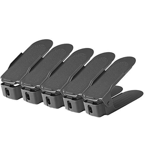 LUVADU ZCX Shoe Slots Organizer 4-Level Adjustable Shoe Stacker,5PCS Space Saver Shoe Stacker Storage Adjustable Double Deck Rack Shoe Racks (Color : B)
