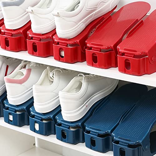LUVADU ZCX Shoe Slots Organizer 4-Level Adjustable Shoe Stacker,5PCS Space Saver Shoe Stacker Storage Adjustable Double Deck Rack Shoe Racks (Color : B)