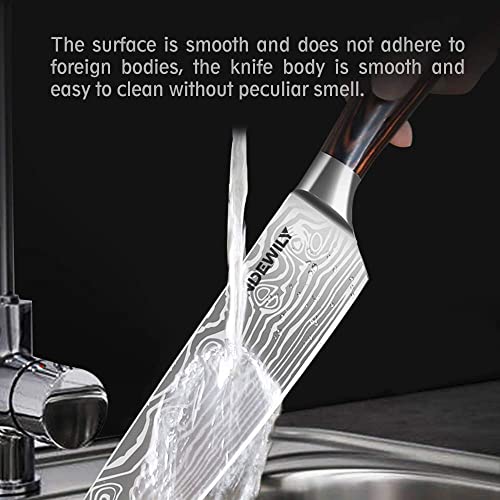 SANDEWILY Professional Kitchen Knives High Carbon Stainless Steel Chef Knife Set,3PCS Ultra Sharp Japanese Knife with Sheath,Ergonomic Pakkawood Handle Elegant Gift Box for Home or Restaurant