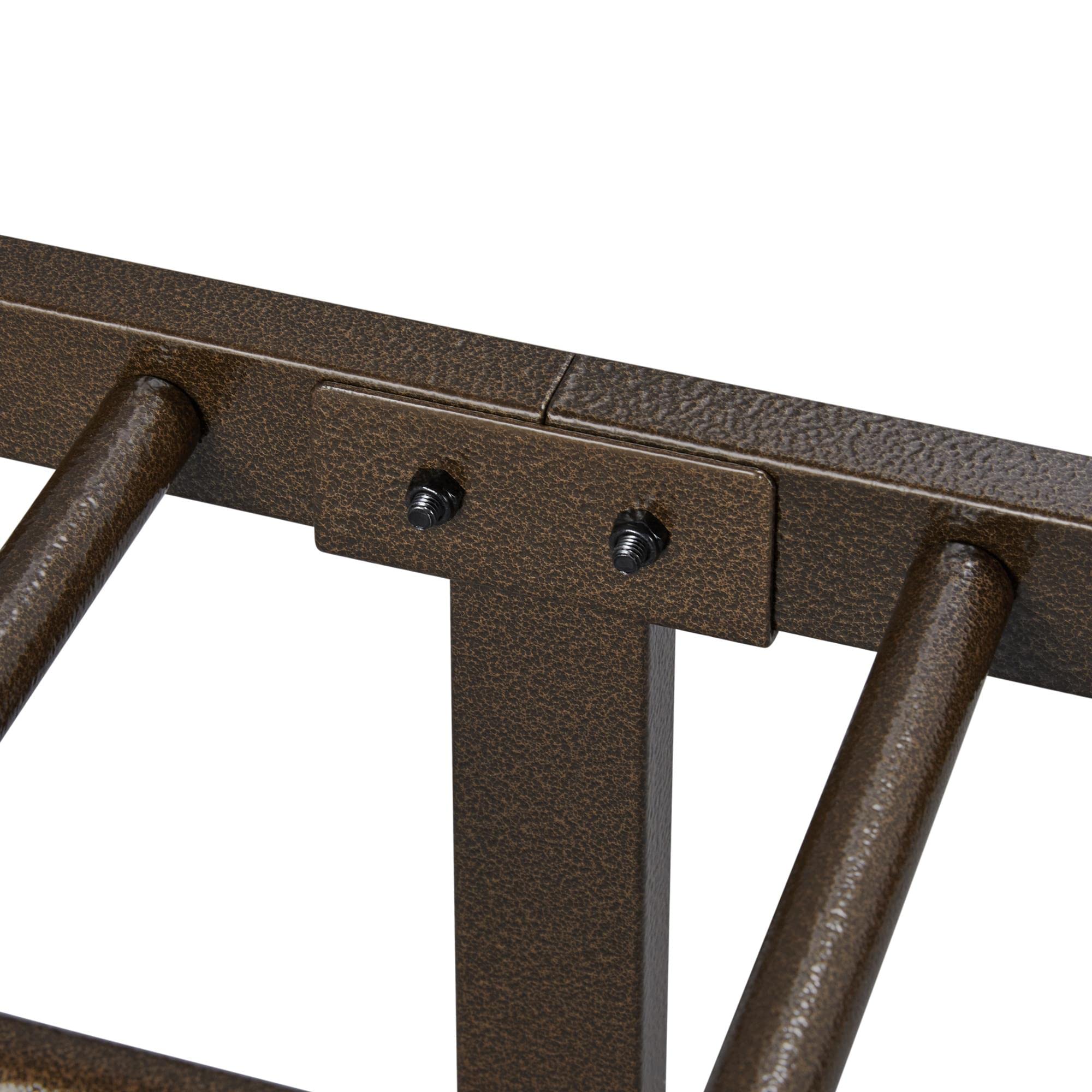 Topeakmart Twin Size Victorian Style Metal Bed Frame with Headboard/Mattress Foundation/No Box Spring Needed/Under Bed Storage/Strong Slat Support Bronze