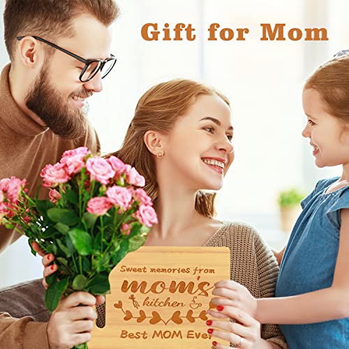 Mom Gifts for Mothers Day,Engraved Bamboo Cutting Board Personalized Presents for Mom from Daughters or Son for Birthday Christmas