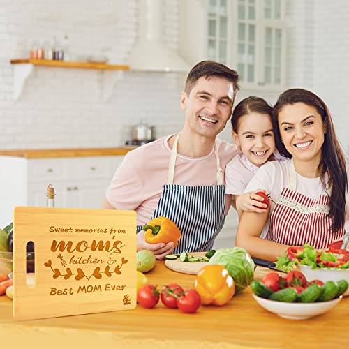 Mom Gifts for Mothers Day,Engraved Bamboo Cutting Board Personalized Presents for Mom from Daughters or Son for Birthday Christmas