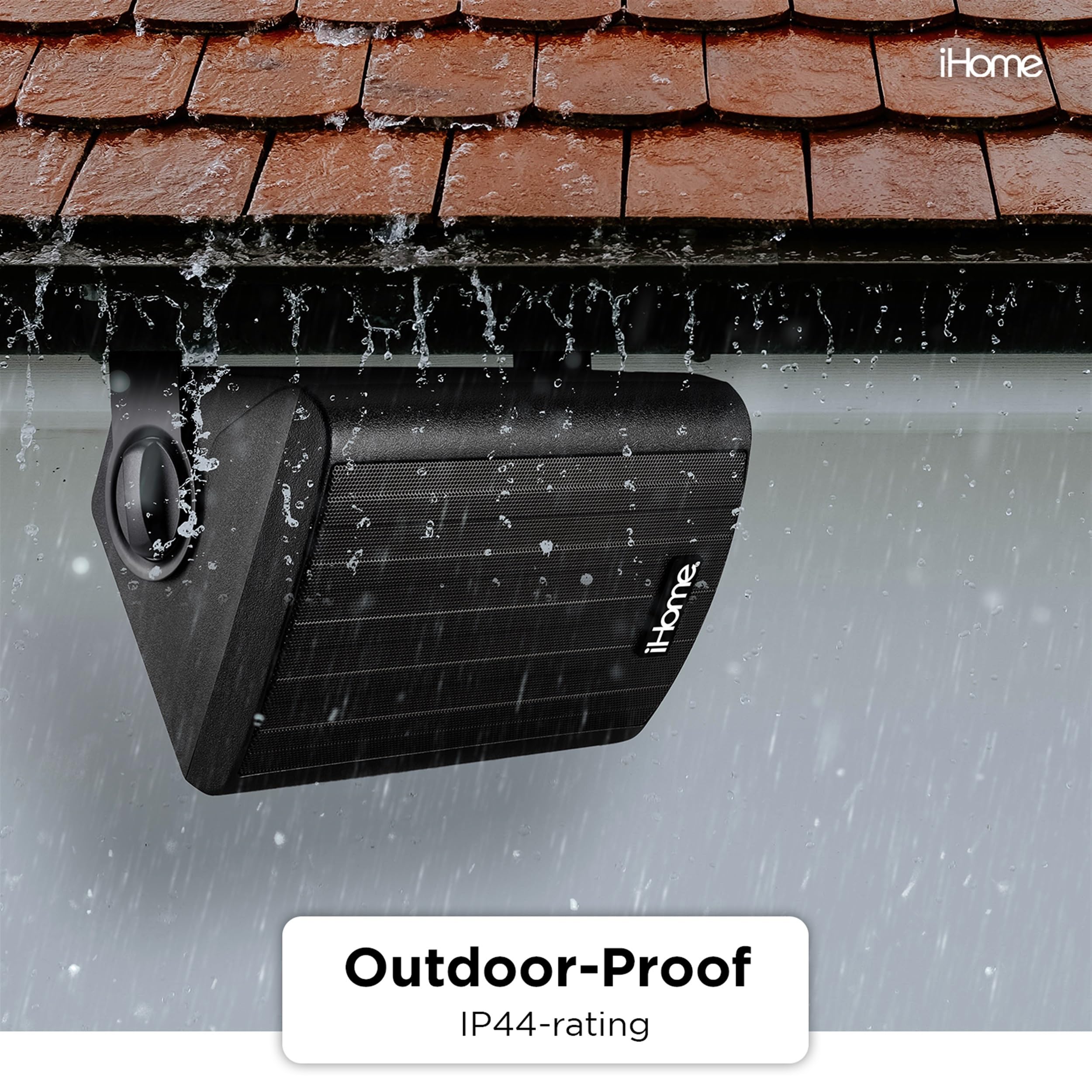 iHome IHSI-W400BT-PR-BLK Bluetooth 4-Inch 100W Weatherproof Speakers, Indoor/Outdoor, Wall/Ceiling Mount, Surround Sound, Pair - Ideal for Home Parties