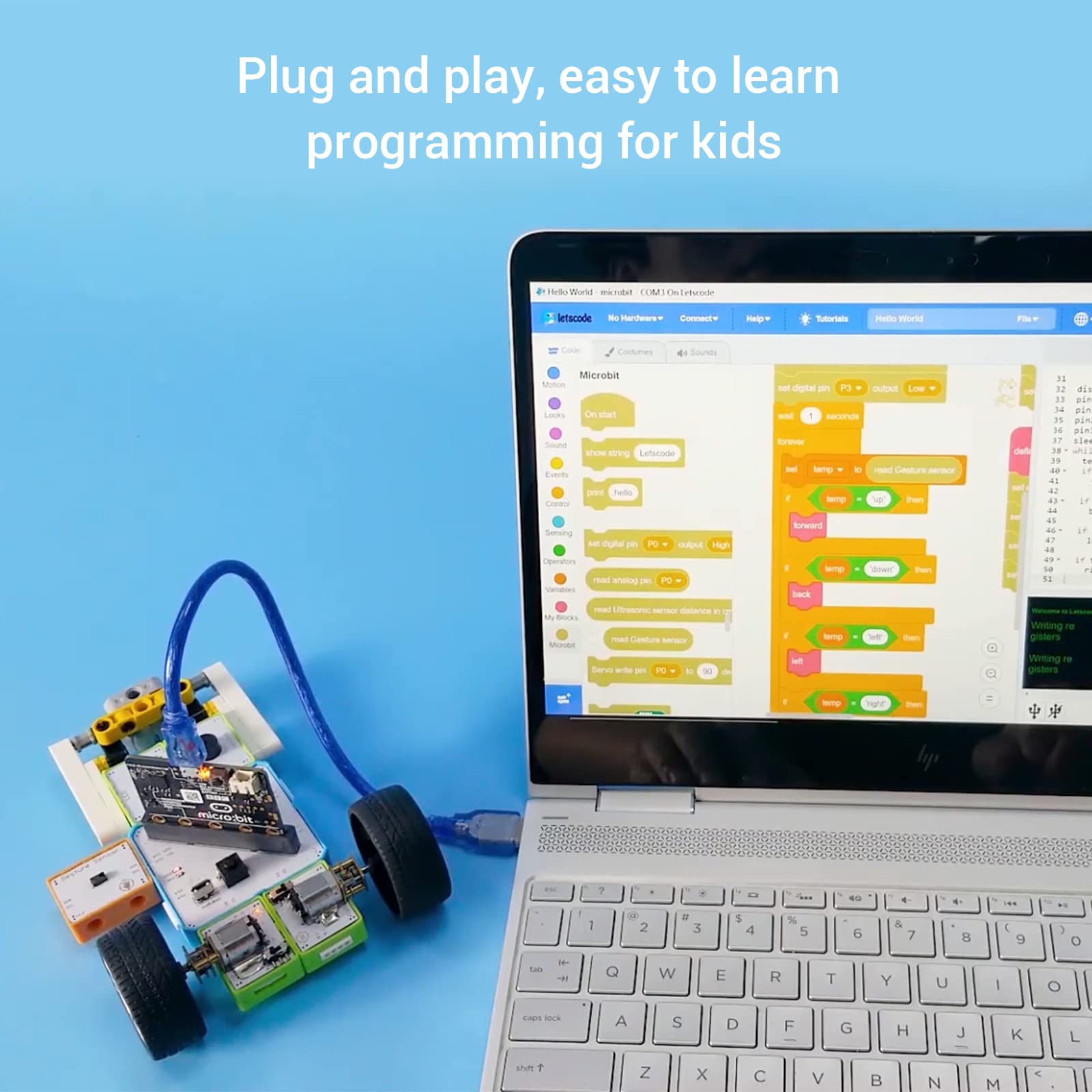 Programming Kit Compatible with Micro:bit, 12-in-1 Kids Graphics Programming, Robot Toy for Learning Code, Magnetic Electronic Module, Crowbits Inventor Kit (Micro:bit Not Included)