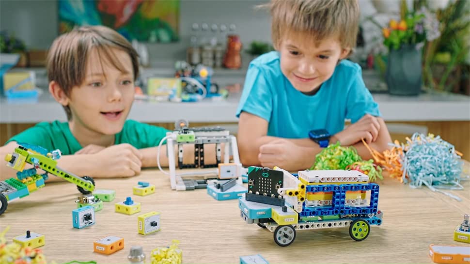 Programming Kit Compatible with Micro:bit, 12-in-1 Kids Graphics Programming, Robot Toy for Learning Code, Magnetic Electronic Module, Crowbits Inventor Kit (Micro:bit Not Included)