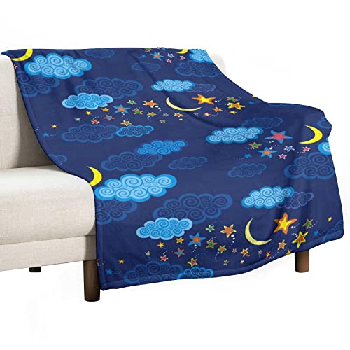 Night Sky Background Throw Blanket for Couch Bed Flannel Lap Blanket Lightweight Cozy Plush Blanket for All Seasons 40"x60"