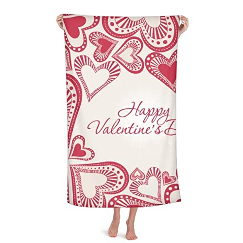 Happy Valentine's Day Cute Red Hearts Throw Blanket Soft Warm Flannel
