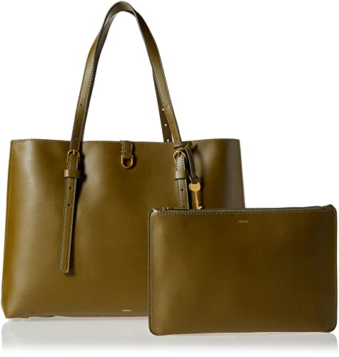Fossil Women's Kier Vegan Cactus Leather Tote Bag Purse Handbag, Green Moss (Model: ZB1615376)