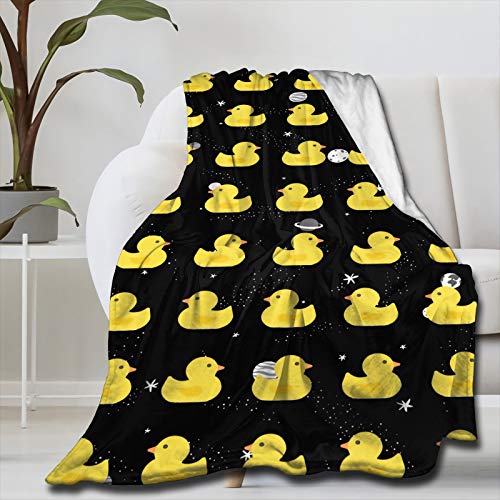 Funny Cute Yellow Cartoon Ducks Super Soft Fleece Flannel Big Blankets,Lightweight Comfort Throw Bedspread Quilt Moving Cover for Picnic Couch Sofa Large 80"x60"(Queen) Adults