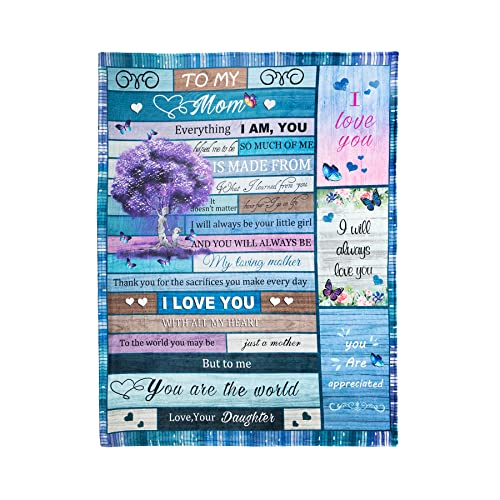 Gifts for Mom from Daughter, Throw Blanket for Couch Sofa, Mothers Day Blanket Gift, Soft Flannel Throw Blanket Birthday Gifts for Mom