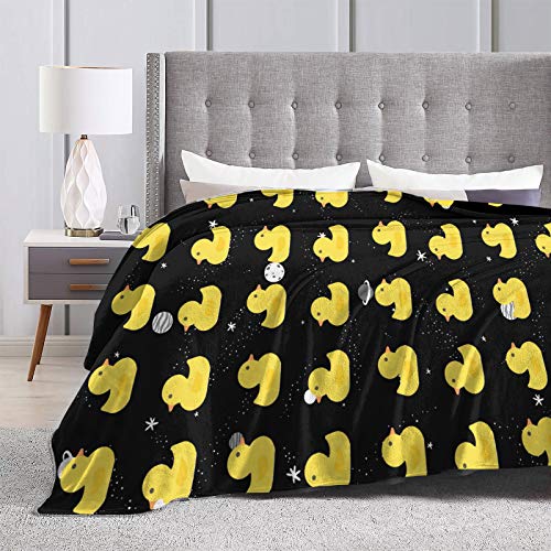 Funny Cute Yellow Cartoon Ducks Super Soft Fleece Flannel Big Blankets,Lightweight Comfort Throw Bedspread Quilt Moving Cover for Picnic Couch Sofa Large 80"x60"(Queen) Adults