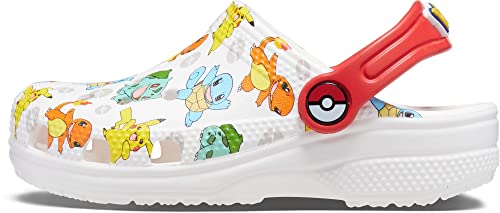 Crocs Classic Pikachu Clogs, Pokemon Shoes for Kids K WHI/MLTI, White/Multi, Numeric_6 US Unisex Big