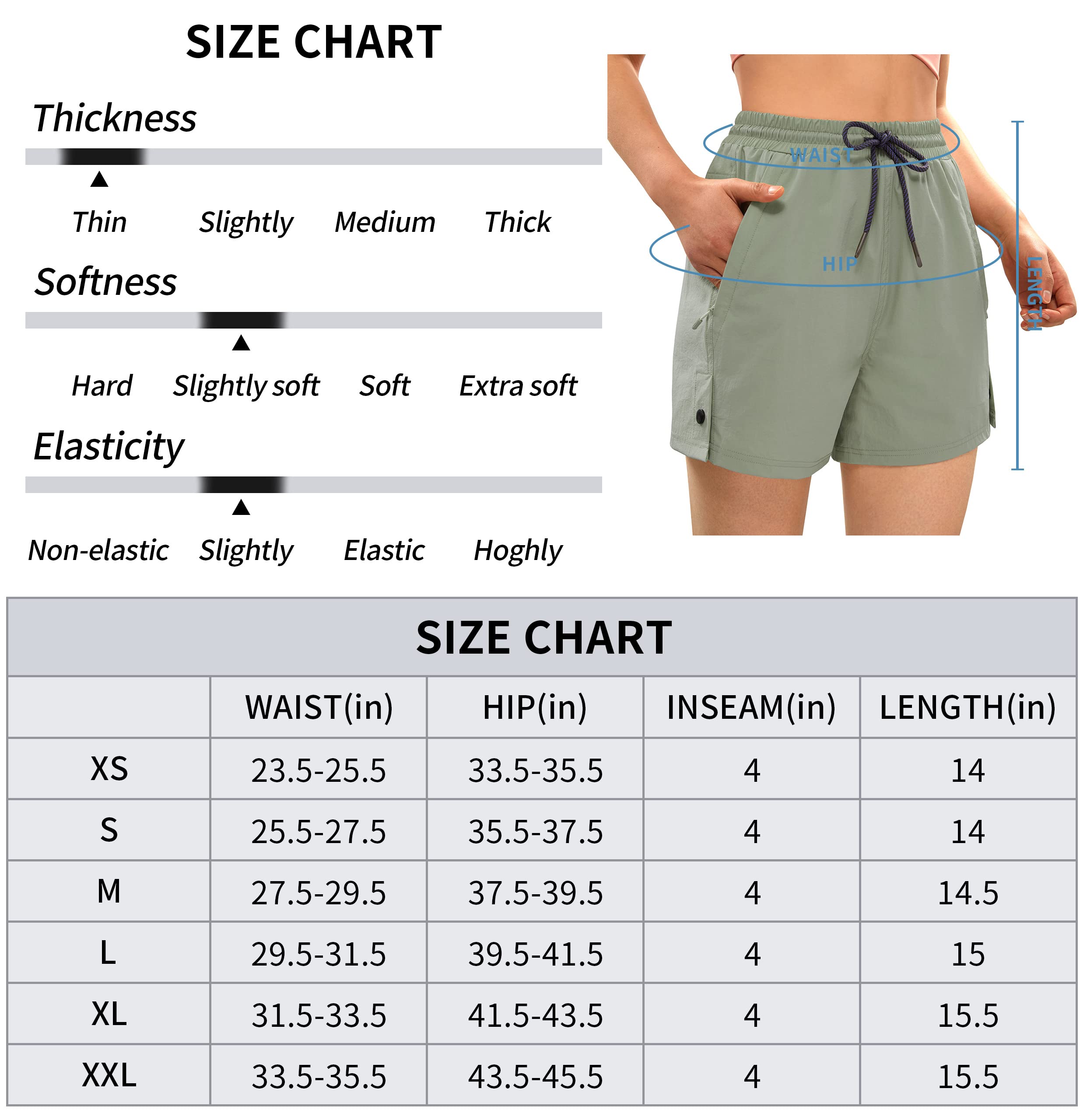 AFITNE Women's Hiking Shorts Quick Dry Lightweight Golf Active Water Shorts with Pockets for Work Outdoor Camping Fishing Sage Green M