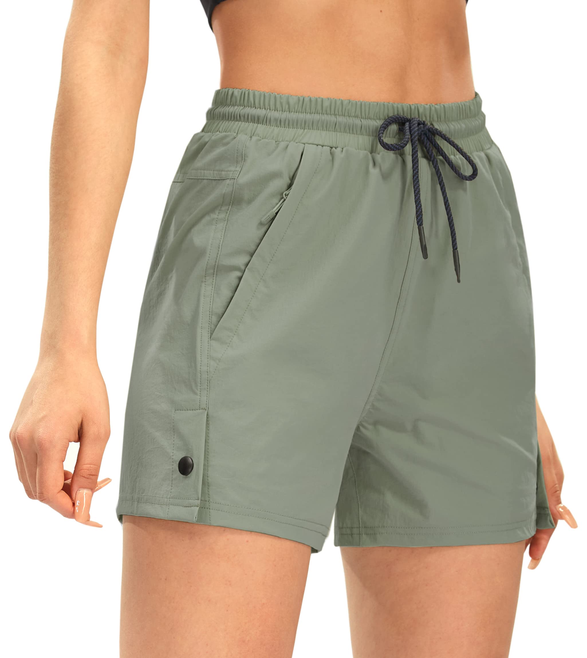 AFITNE Women's Hiking Shorts Quick Dry Lightweight Golf Active Water Shorts with Pockets for Work Outdoor Camping Fishing Sage Green M