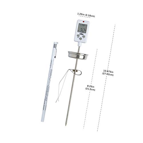 CDN DTC450 Digital Candy/Deep Fry/Pre-Programmed & Programmable Thermometer, White, 10.4"