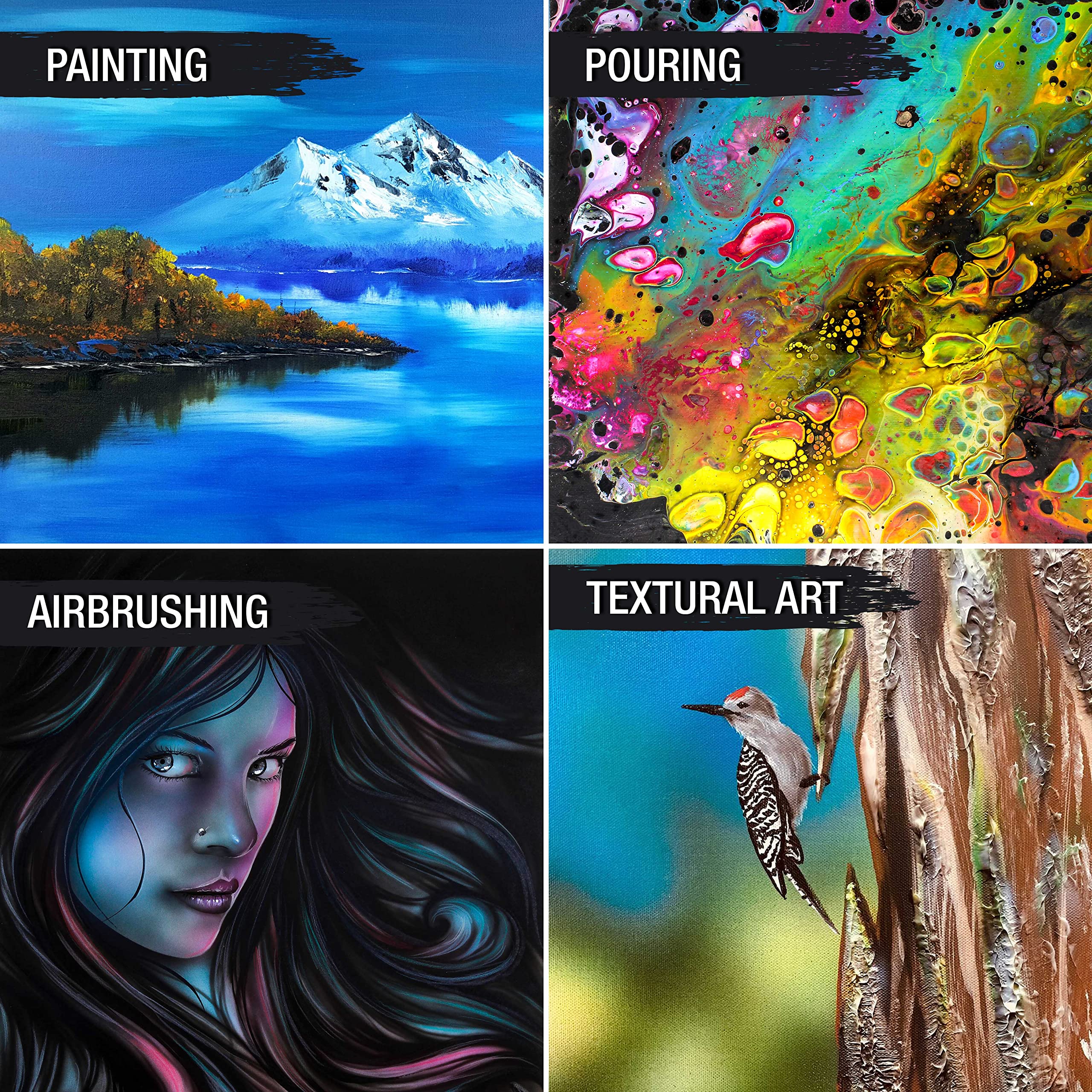 U.S. Art Supply Long Stretched Canvas for Painting 6x12 inch Gallery Depth 1-1/2" Thick, 3-Pack - 12oz Acrylic Gesso Triple Primed, Professional Artist Quality, 100% Cotton - Pouring, Oil Paint
