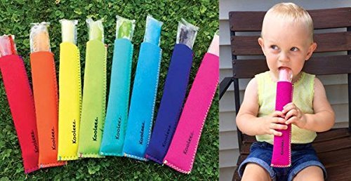 Kooleez - #1 THE ORIGINAL Neoprene FULL LENGTH Freezer Pop Sleeves Ice Pop Sleeves 8-Pack