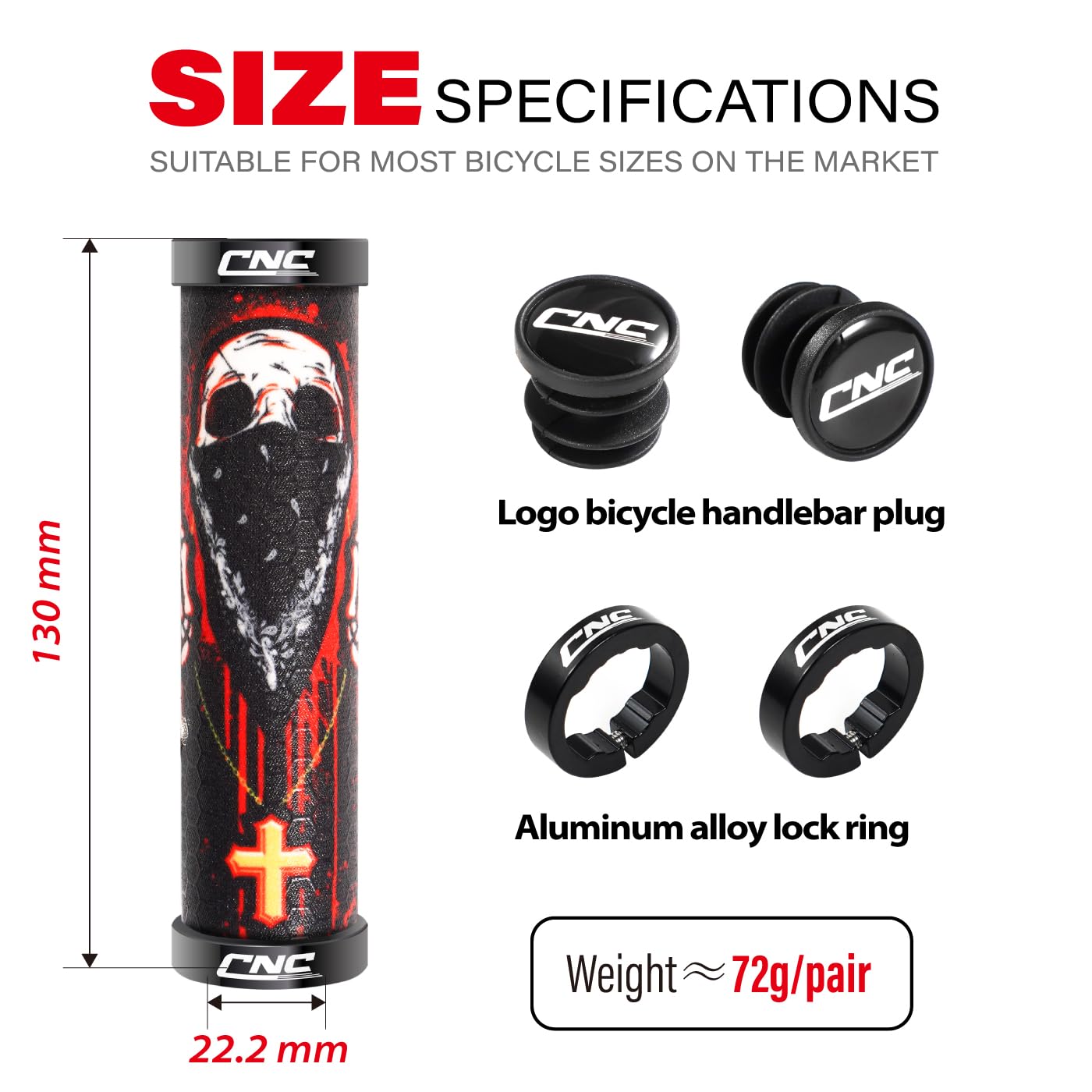 CNC Silicone Bike Grips, Silicone MTB Grips, Silica Gel Handlebar Grips for Mountain Bike/BMX/Bicycle.