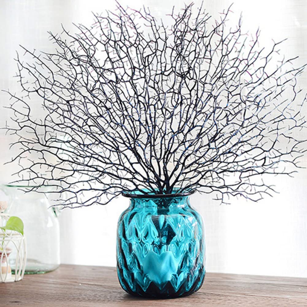 URMAGIC Simulation Coral Branch for Fish Tank Decoration, 20 x 18 Inch Artificial Coral Sea Tree,Wedding Home Decor,Plastic Landscape Aquarium Ornament,Sea Coral Ornament,Fan Shape Coral Plant Tree