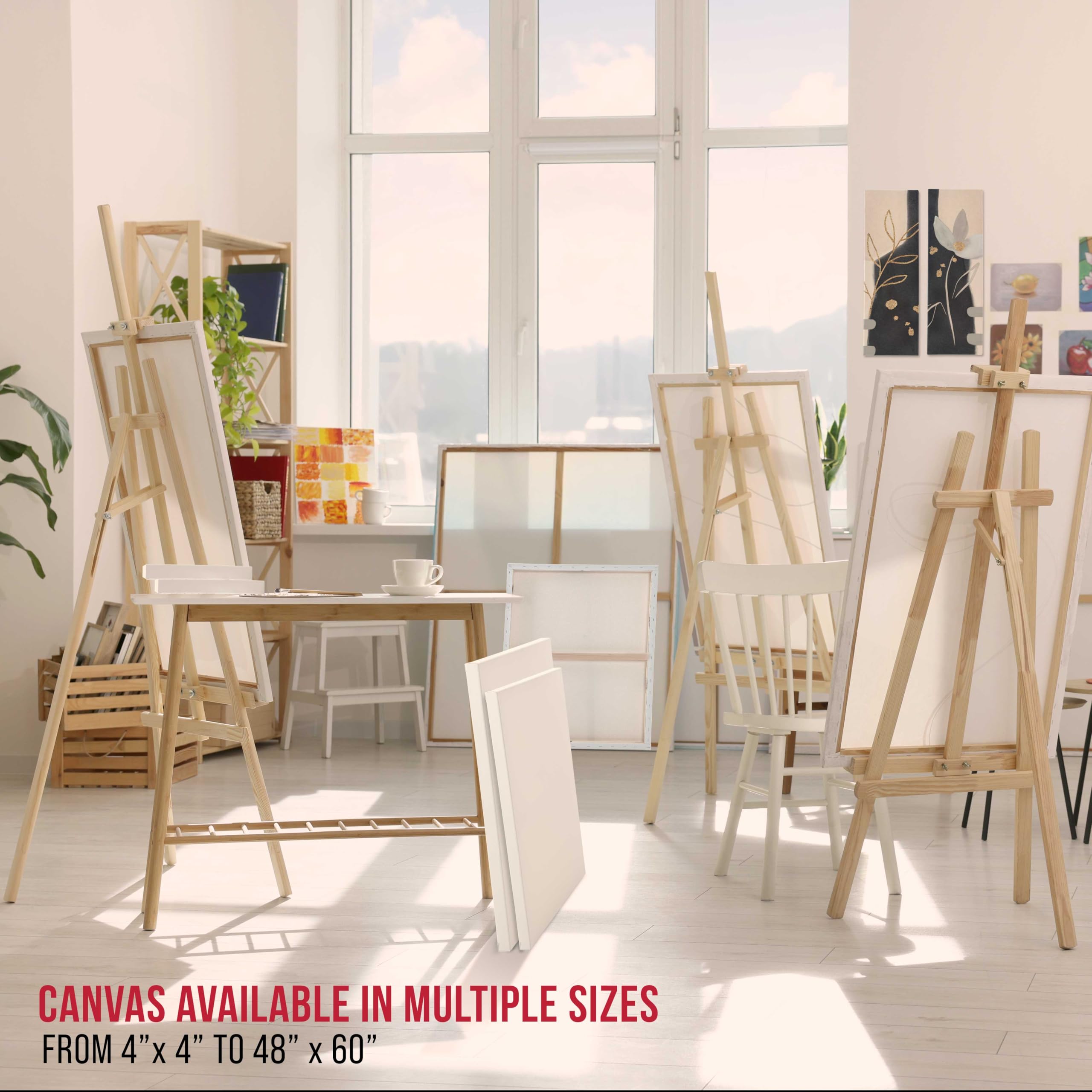 U.S. Art Supply Long Stretched Canvas for Painting 6x12 inch Gallery Depth 1-1/2" Thick, 3-Pack - 12oz Acrylic Gesso Triple Primed, Professional Artist Quality, 100% Cotton - Pouring, Oil Paint