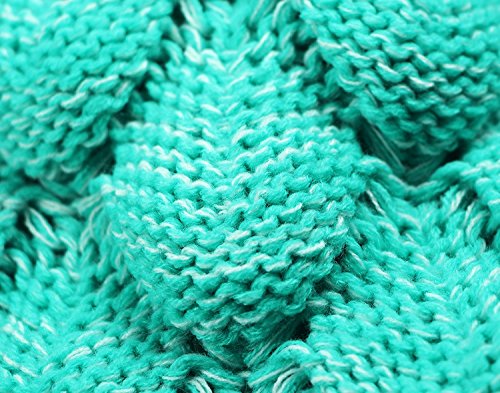 Cokle Adult Mermaid Tail Fish Scales Blanket Soft Knit Crochet Sleep Blankets for Bedroom Sofa 70"x36" Green