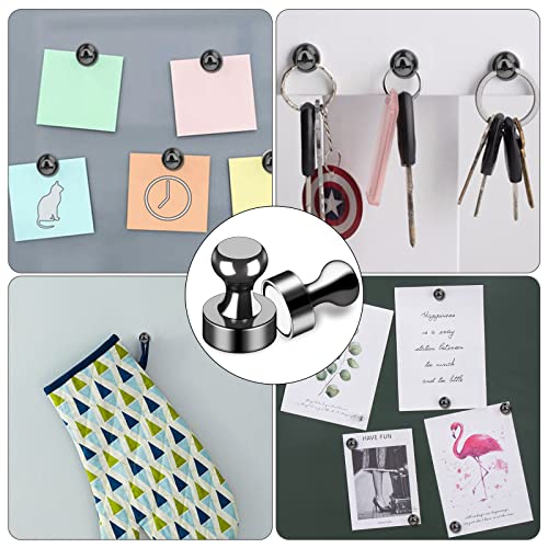 12Pcs Black Refrigerator Magnets Fridge Magnets,Small and Strong Magnets for Whiteboard, Strong Metal Magnets for Fridge, Whiteboard, Office, Classroom, Map, Kitchen