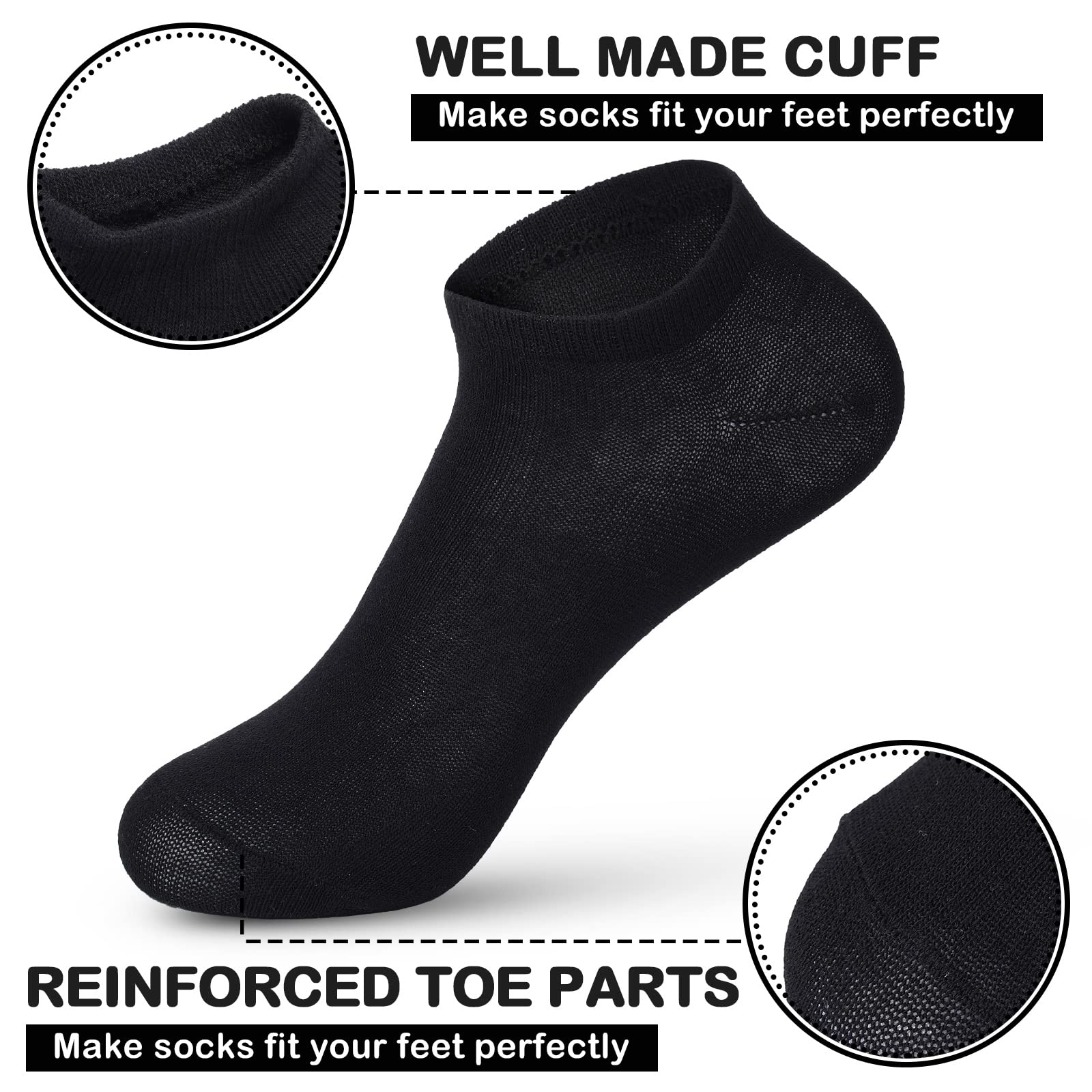JaGely 100 Pairs Low Cut Ankle Socks Bulk for Women Men Thin Breathable Casual Socks No Show Athletic Socks Unisex Cotton Socks Pack for Spring Summer Homeless Gifts Black, White, Grey