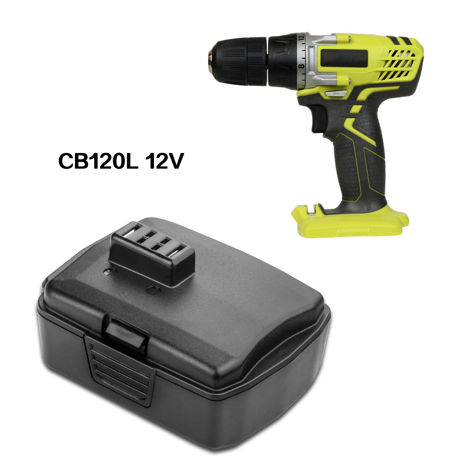TREE.NB 2 Packs CB120L 12V 4000mAh Lithium Battery Replacement for 12V Ryobi CB120L BPL-1220 130503001 130503005 BS12CA BID-1201 CAH120LK CD100 BID-1201 Battery