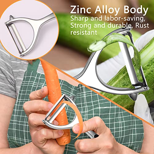 Eirpde Vegetable Peeler for Kitchen, Fruit, Carrot, Veggie, Potatoes Peeler, Y-Shaped and I-Shaped Stainless-Steel Multi-Function Set Peelers, Durable Non-Slip Handle(2-Piece)